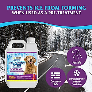 Liquid Ice & Snow Melt Extreme | Eco Living Solutions - Liquid Ice Melt & Liquid Deicer | Pet Safe Ice Melt | Ice Melt Safe for Concrete | Liquid Calcium Chloride Ice & Snow Melt (1 Gallon)