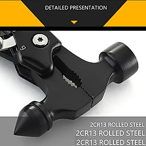 Hammer Multitool with Knife Saw, Wire Cutter, Pliers, Sheath for Fishing, Camping and Survival