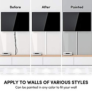 EVEO Cord Hider - 306” Cord Cover Wall Cable Hider, Cable Concealer, Wire Hiders for TV on Wall. Cable Management, Cord Hider Wall Cable Raceway Wire Covers for Cords -18X (L17 W0.95 H0.5) - White