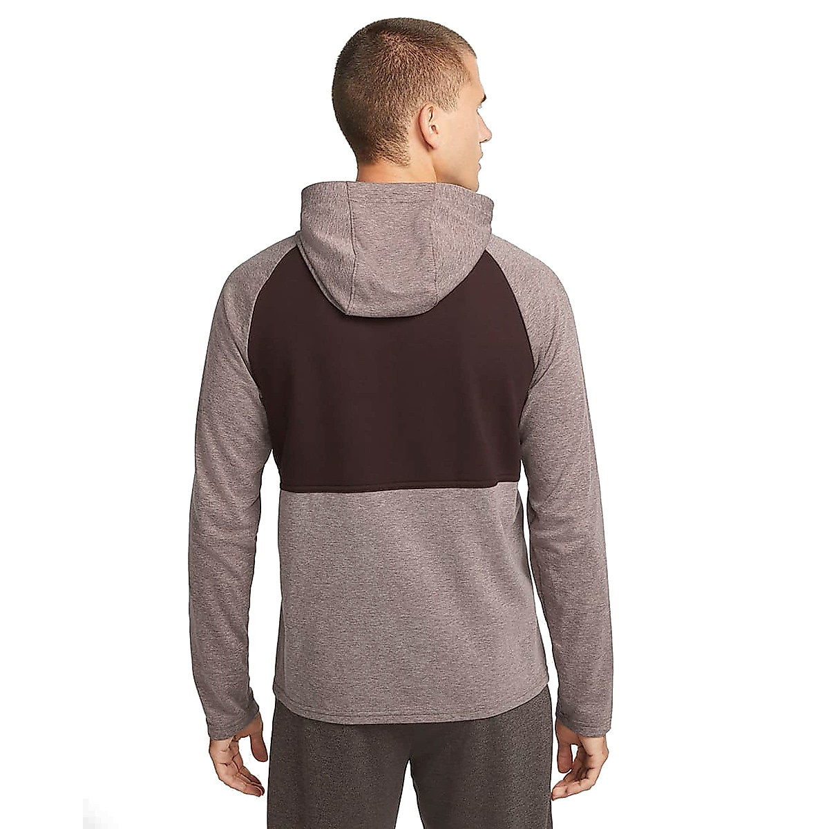 Nike Therma-FIT Men's Pullover Training Hoodie (Medium, Brown Basalt/Heather/Total Orange) DD2112-203