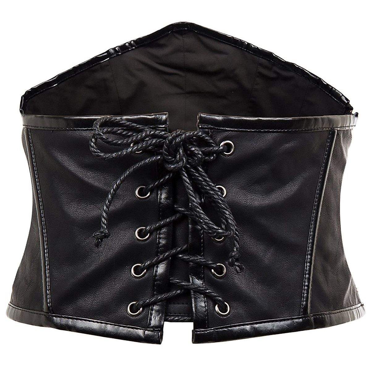 Alivila.Y Fashion Women's Faux Leather Rivet Steampunk Retro Boned Wide Corset Belt 21674-Black-M