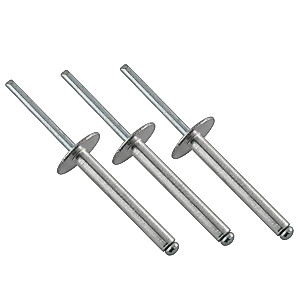 E-outstanding Core Pulling Rivet 60PCS 3/16x1-3/8inch(4.8x35mm) Large Flange Aluminum Blind Rivet Self-Plugging Open End Decorating Fastener Nails Pop Rivets