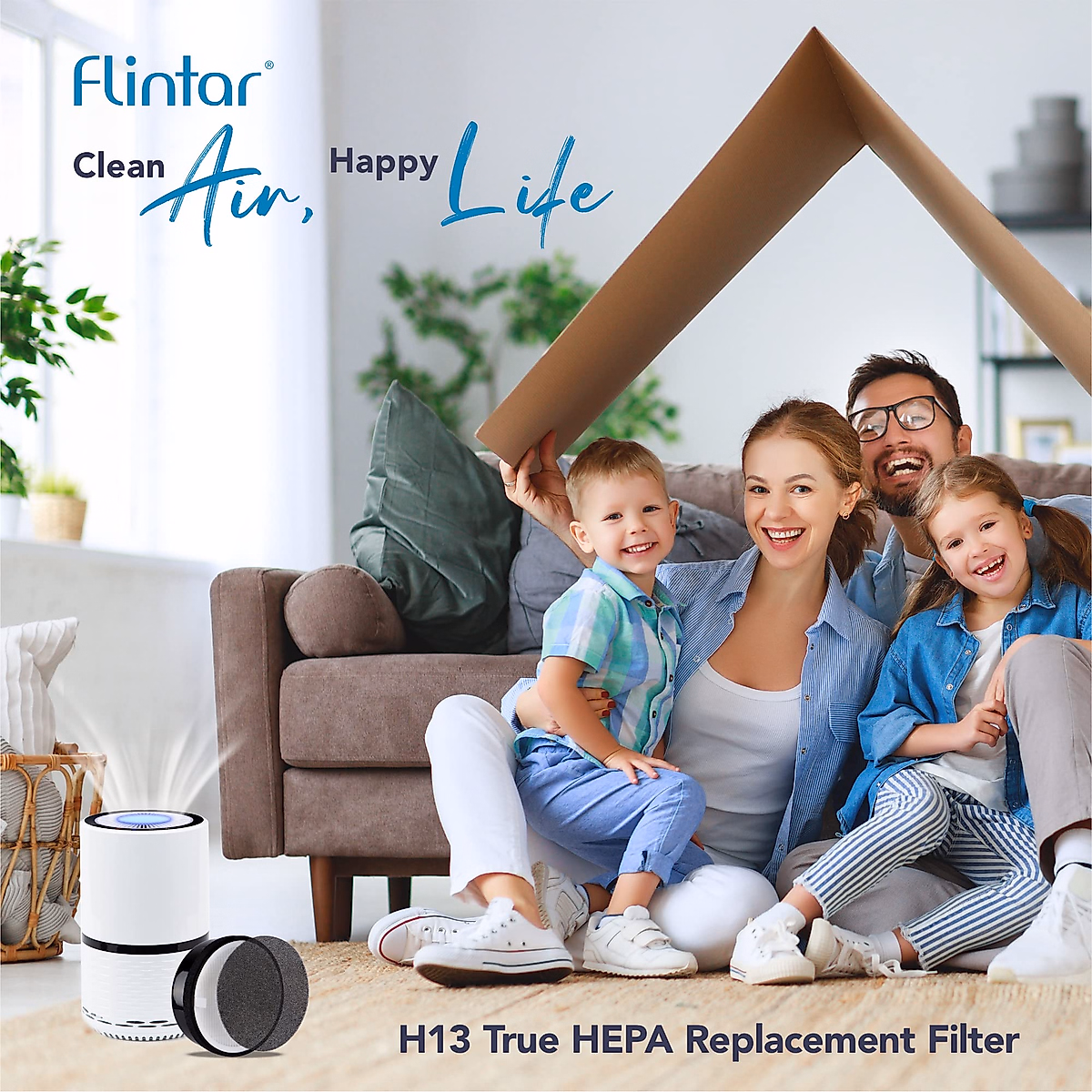 Flintar H13 True HEPA Replacement Filter, Compatible with LV-H132 Air Purifier, Part # LV-H132-RF, 2-Pack