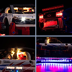 BrickBling LED Light for Lego Technic Nascar Next Gen Chevrolet Camaro ZL1 42153 Model Car, Creative Lighting Kit Compatible with Lego 42153 Racing Vehicle-Lights Only, No Model
