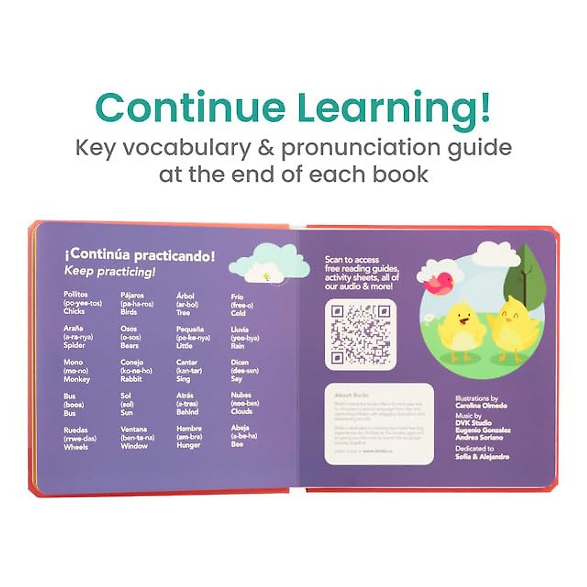 Binibi Spanish Musical Book for Babies & Toddlers 1-3 Los Pollitos Dicen & Other Nursery Rhymes | Spanish Learning for Kids | Bilingual Children's Book | Sound Book | Libro en español para bebés