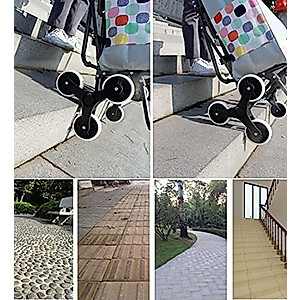 Shopping Trolley on Wheels Multi Function Shopping Cart Trolley Old Age Handcart Stair Climber with Hook Handle Seat Removable Waterproof Canvas Bag Storage Hand Trucks,Black,A ,Shopping Trol