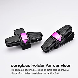 Readerest Sunglass Holder for Car - Glasses Clip Organizer for Car Sun Visor - Sunglasses Mount with Ticket Card - 180-Degree Rotational Clip - Eyeglass Holders for Cars - Glasses Hanger Accessories