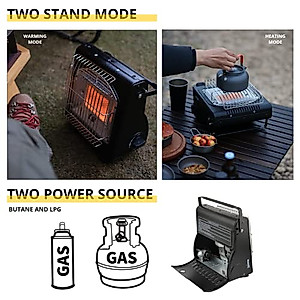 2 in 1 outdoor butane gas portable heater with handle for camping heating