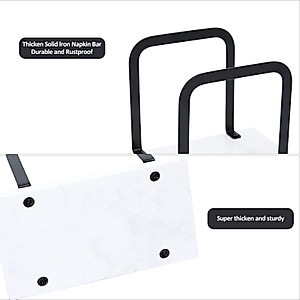 Winmien Napkin Holder, Paper Towel Dispenser with Marble Base for Kitchen Countertops.（Black）