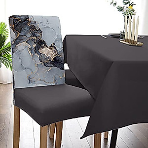 Chair Covers, Gold Gray Marble Chair Covers, Chair Cover for Dining Room Chairs & Kitchen Chairs, Dining Chairs Set of 8 Chair Covers, Dining Room Chair Covers