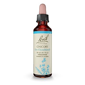 Bach Original Flower Remedies, Chicory for Unconditional Love, Natural Homeopathic Flower Essence, Holistic Wellness and Stress Relief, Vegan, 20mL Dropper