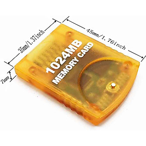 Aisicondan 1024MB(16344 Blocks) High Speed Gamecube Storage Save Game Memory Card Compatible for Nintendo Gamecube & Wii Console Accessory Kits -Yellow