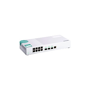 QNAP QSW-308-1C 10GbE Switch, with 3-Port 10G SFP+ (One 10GbE SFP+/RJ45 Combo Port) and 8-Port Gigabit Unmanaged Switch