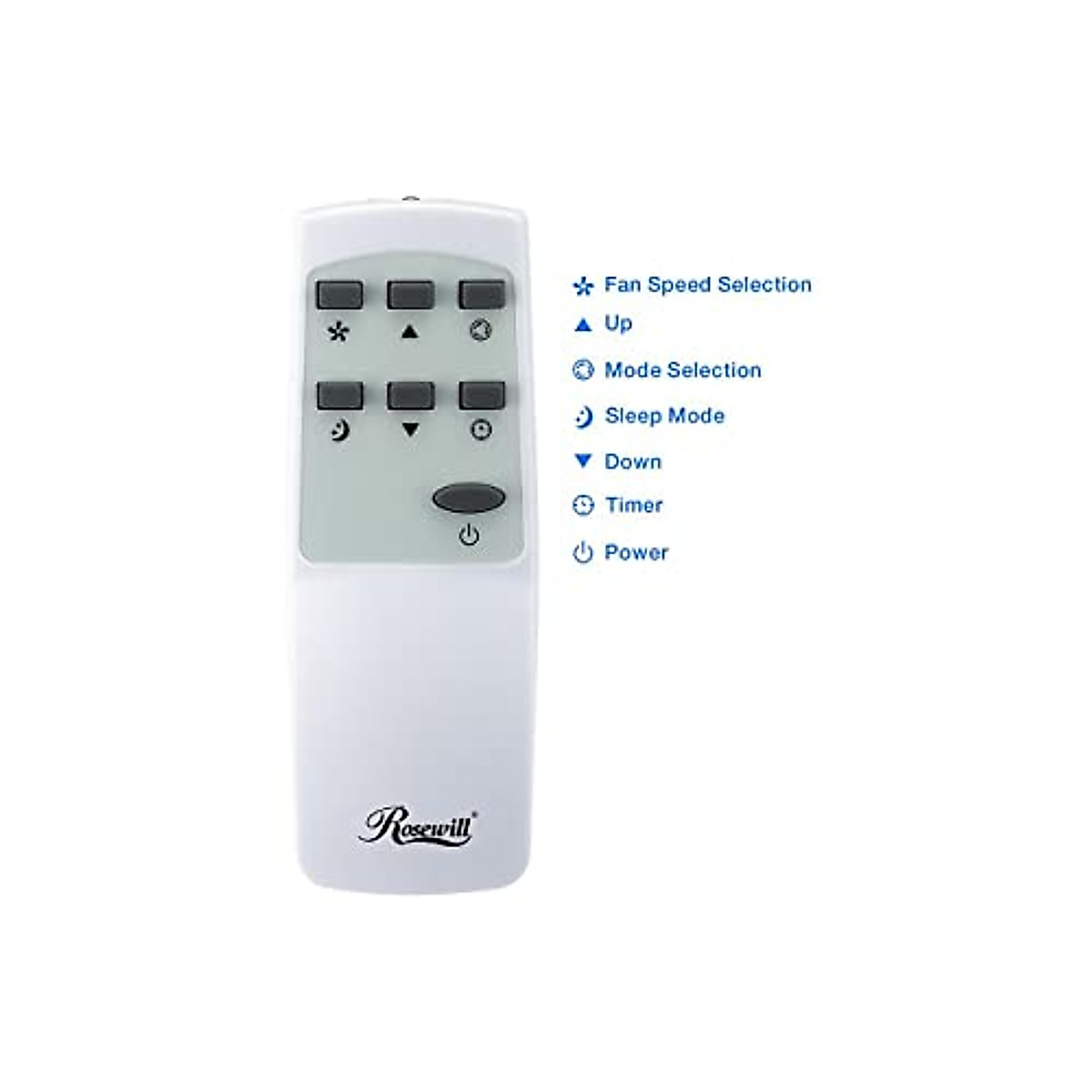 Rosewill Portable Air Conditioner 7000 BTU, AC Fan & Dehumidifier 3-in-1 Cool/Fan/Dehumidify w/Remote Control, Quiet Energy Efficient Self Evaporation AC Unit for Single Room Use, RHPA-18001,White