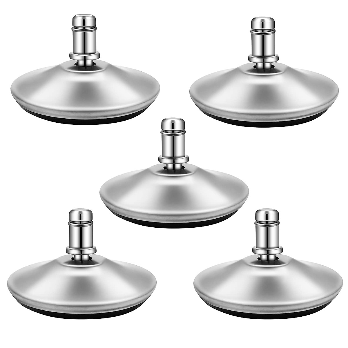 uvce Office Chair Bell Glides Replacement Swivel Caster Wheels to Fixed Stationary Castors，Adjustable Castor Low Profile Stool with Separate Self Adhesive Felt Pads 5pcs