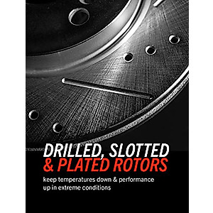 Power Stop K8821-26 Front Z26 Street Warrior Brake Pad and Rotor Kit and 2 Front Sensor Wires For Volkswagen Touareg 2011-2017 [Model Specific]