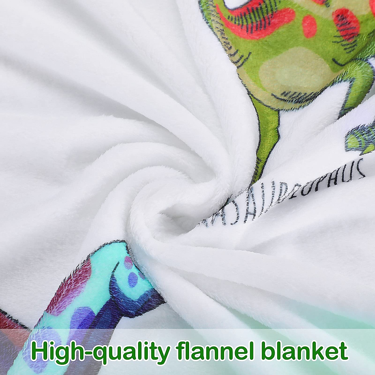 Dinosaur Throw Blanket 50 x 60 Inches Various Dinosaur Signs Blanket for Boys Fuzzy Soft Flannel Throw Blanket Decor for Kids Favor Living Room Bedroom Home Offices Supplies