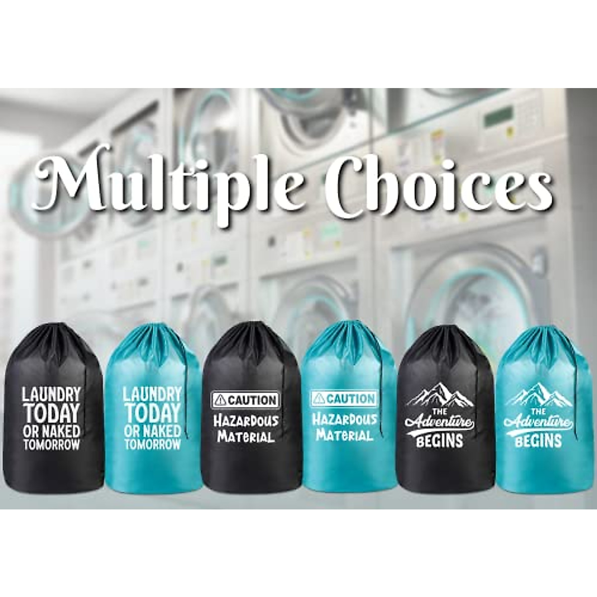 2 Pack Funny Laundry Bags Extra Large Heavy Duty, Travel Laundry Bags for Dirty Clothes, Unique Design College Laundry Bag, 27.5" x 39.4" (70 x 100cm) Dirty Clothes Organizer - Laundry Today