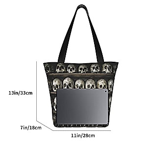 Skulls Head Bones Death Skull Women's Shoulder Handbag Portable Tote Bag Storage Handle Bag