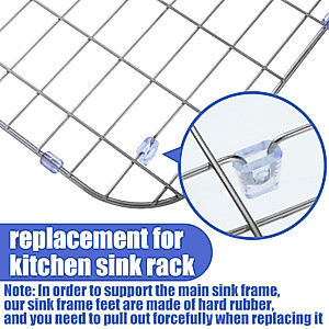 30 Pieces Kitchen Sink Rack Rubber Feet for Kitchen Sink Grid 30 Pieces Rubber Wire Bumpers Sink Protectors for Kitchen Sink Sink Replacement Parts (Gray) (Clear)