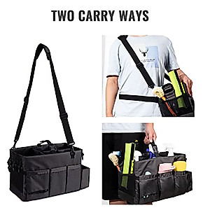 RULA Wearable Cleaning Caddy Organizer With Handle, Shoulder And Waist Straps,Large Cleaning Supplies Organizer, Cleaning Supply Caddy For Housekeepers