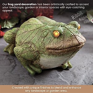 Bits and Pieces - Frog Motion Sensor and Detector Statue - Animal Gardening Gifts - Weather Resistant Garden Decoration Sculpture - 4½" x 8½"