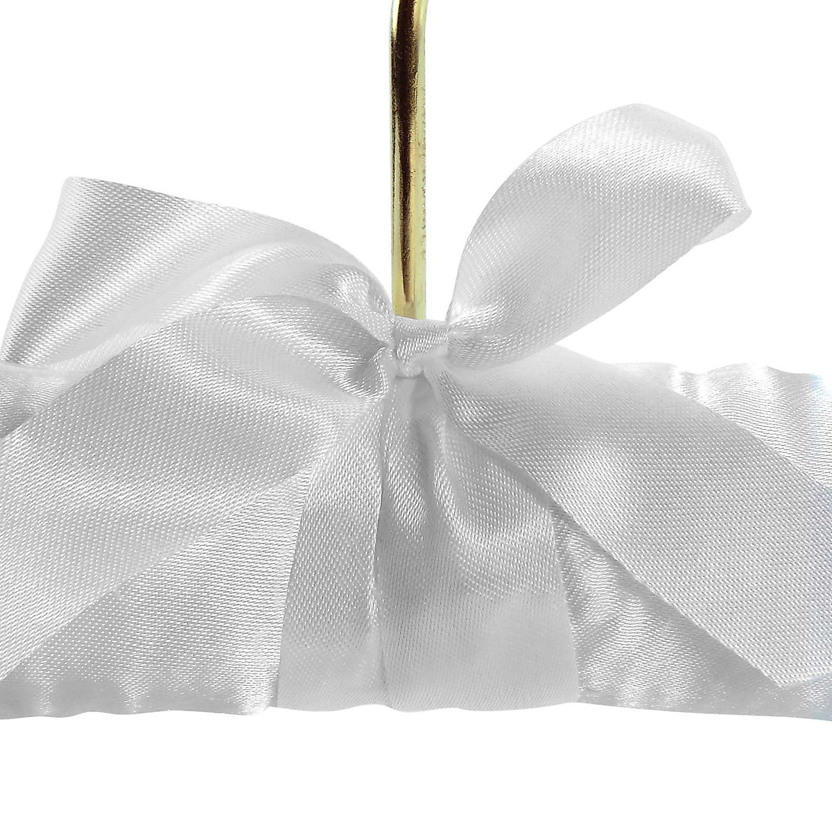 Hangerworld White 17inch Satin Padded Top Garment Wedding Clothes Coat Hangers with Buttons