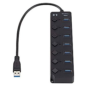 JSANSUI Distributor hub Usb3.0 Splitter 7-Port USB3.07-Port Hub 7-Port High-Speed Multi-hub Extension with PC and Laptop Switch