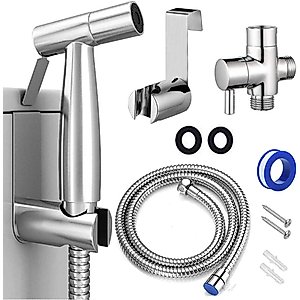 Bidet Sprayer for Toilet, Stainless Steel Bathroom Bidet Toilet Sprayer Baby Cloth Diaper Sprayer for Feminine Hygiene, Car Washing, Cleaning Floor