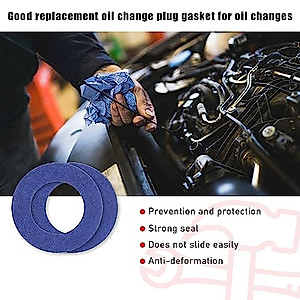 Ziciner 12 Pcs Oil Drain Plug Gaskets, Aluminum Engine Oil Drain Plug Washer Gaskets, Auto Oil Crush Washer Seals Replacement Accessories, Universal Fit for Most OEM 90430-12031 (Blue, 12 Pcs)