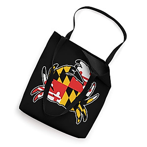Maryland Flag Crab Gifts. Black Tote Bag