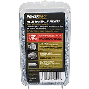 Power Pro Premium Self-Drilling Metal Screws, Zinc Plated Steel, Pan Head Metal to Metal Winged Point Screws, Silver, #8 x ¾ inch, Box of 180 Screws