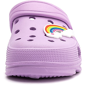 WOUEOI Kid's Girls Boys Clogs Garden Shoes Cartoon Slides Sandals Beach Slipper Children(D-Light Purple,3 Infant)