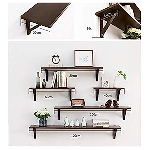 PIBM Stylish Simplicity Shelf Wall Mounted Floating Rack Shelves Solid Wood Triangular Bracket Simple Easy to Clean Save Space,4 Sizes, a , 40x20x8cm