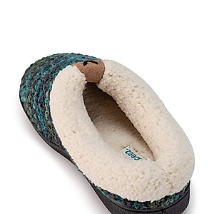 Pupeez Girls Knitted Fleece Lined Clog Slippers Blue 2/3