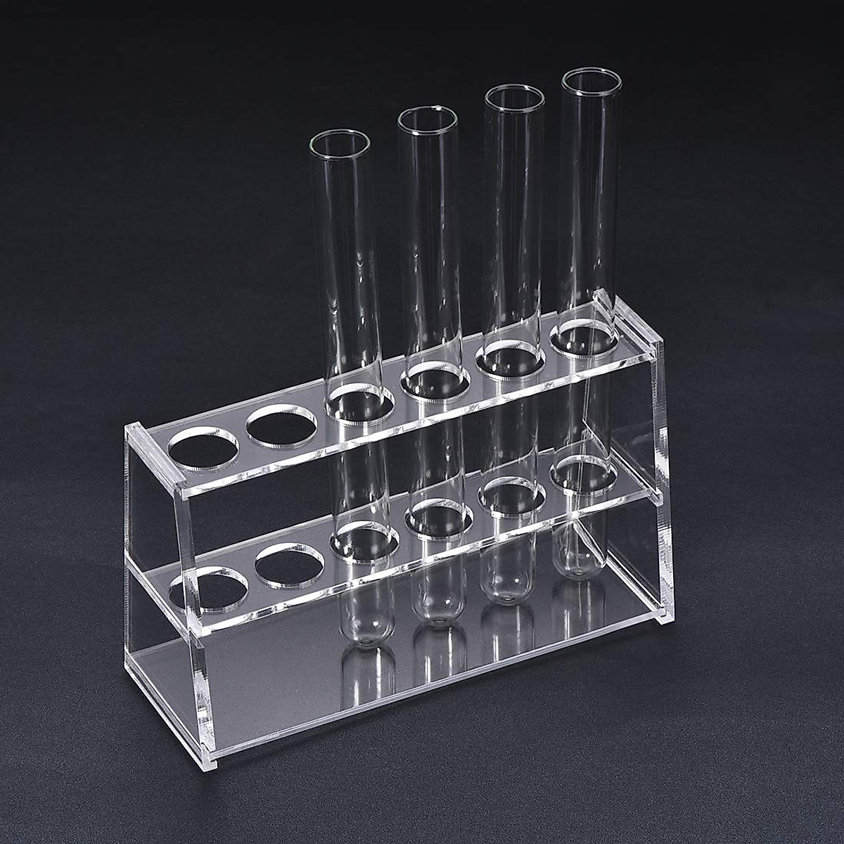 uxcell Acrylic Test Tube Holder Lab Stand Rack 6 Wells for 25ml Centrifuge Tubes Clear