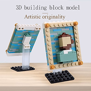 4 Pcs World Famous Painting MOC Building Blocks Toy Set, Compatible with Lego Building Set,Art Portrait Toys,Educational Classic Toy Bricks,STEM Gift Toys for Kids Boys Girls
