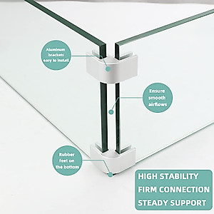 Uniflasy Fire Pit Glass Wind Guard 29" x 13" x 6" Flame/Wind Guard Fence Tempered Glass for Fire Pit Burner Pans Rectangle Outdoor Clear Tempered Glass Flame Shield for Fire Pit Table, 5/16" Thick