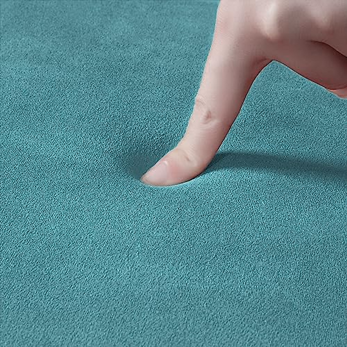 MeetLeisure Rattan Dining Chair Set of 2, Mid-Century Modern Chairs with Metal Chrome Legs, Armless Cane Back Chairs with Upholstered Cushion for Home Kitchen Dining Room, Aqua