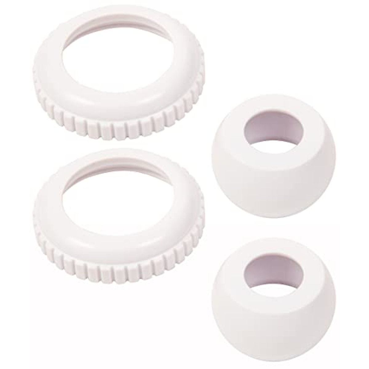 SunSolar Swimming Pool Return Jet - Replacement — Directional Eyeball Ring with 3/4-Inch Opening — Connects with 1.5-Inch Female Thread Ring — Pool Accessories for Cleaning — White (2-Pack)
