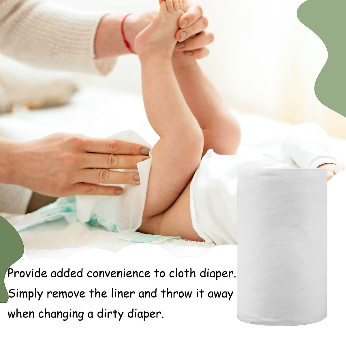ALVABABY Diaper Liner for Baby Cloth Diaper Natural Soft Disposable Diaper Liners 11.8 x 7.1 Inch Fragrance Free Chlorine Free 400 Sheets
