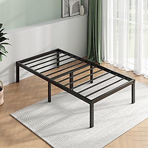 Novilla Twin Bed Frames, 14 Inch Metal Platform Bed Frame Twin Size with Storage Space Under Bed Frames, Heavy Duty Steel Slat Support, No Box Spring Needed, Easy Assembly
