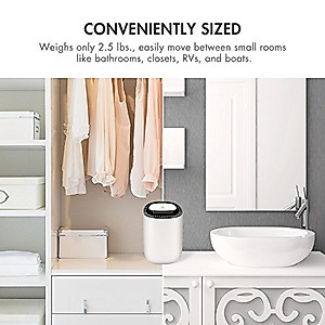 Tenergy Sorbi Mini Dehumidifier, Auto Shut-Off, Ultra Quiet Small Dehumidifier with LED Indicator, Mini Dehumidifier for Bathroom, Small Spaces, Closets, Small Bedroom, Office