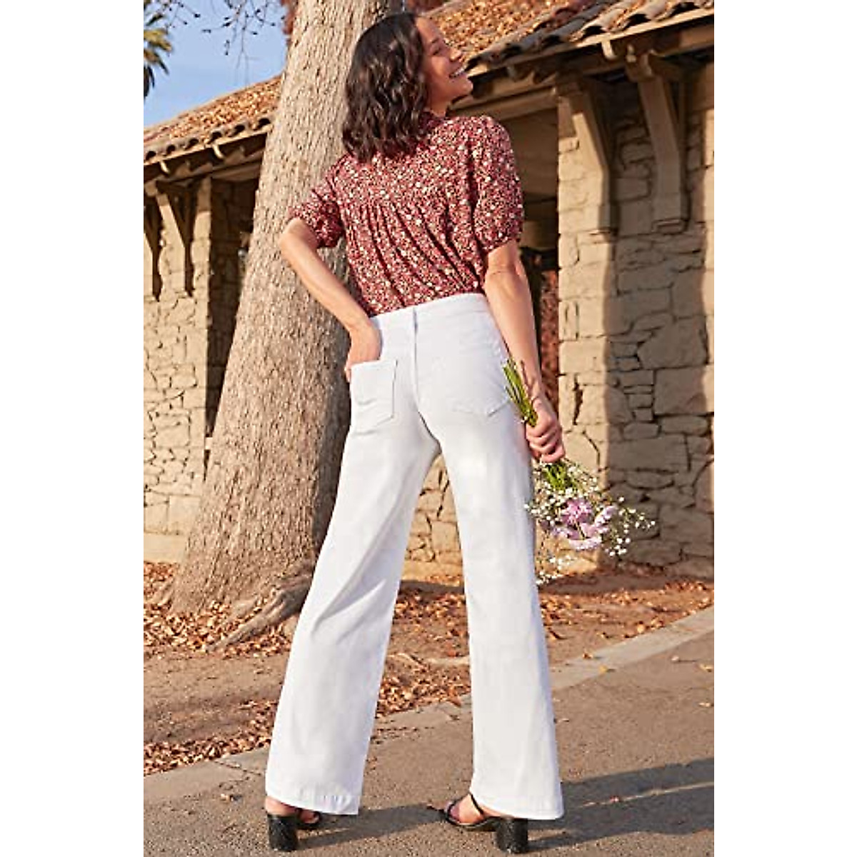 Royalty For Me Women's Wide Leg Sustainable Jean, White, 8