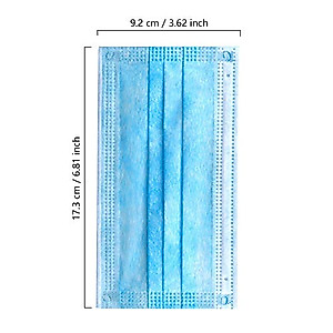 Wecolor 120 Pack Disposable Face Masks with Elastic Ear Loop, 3 Ply Breathable (Blue)