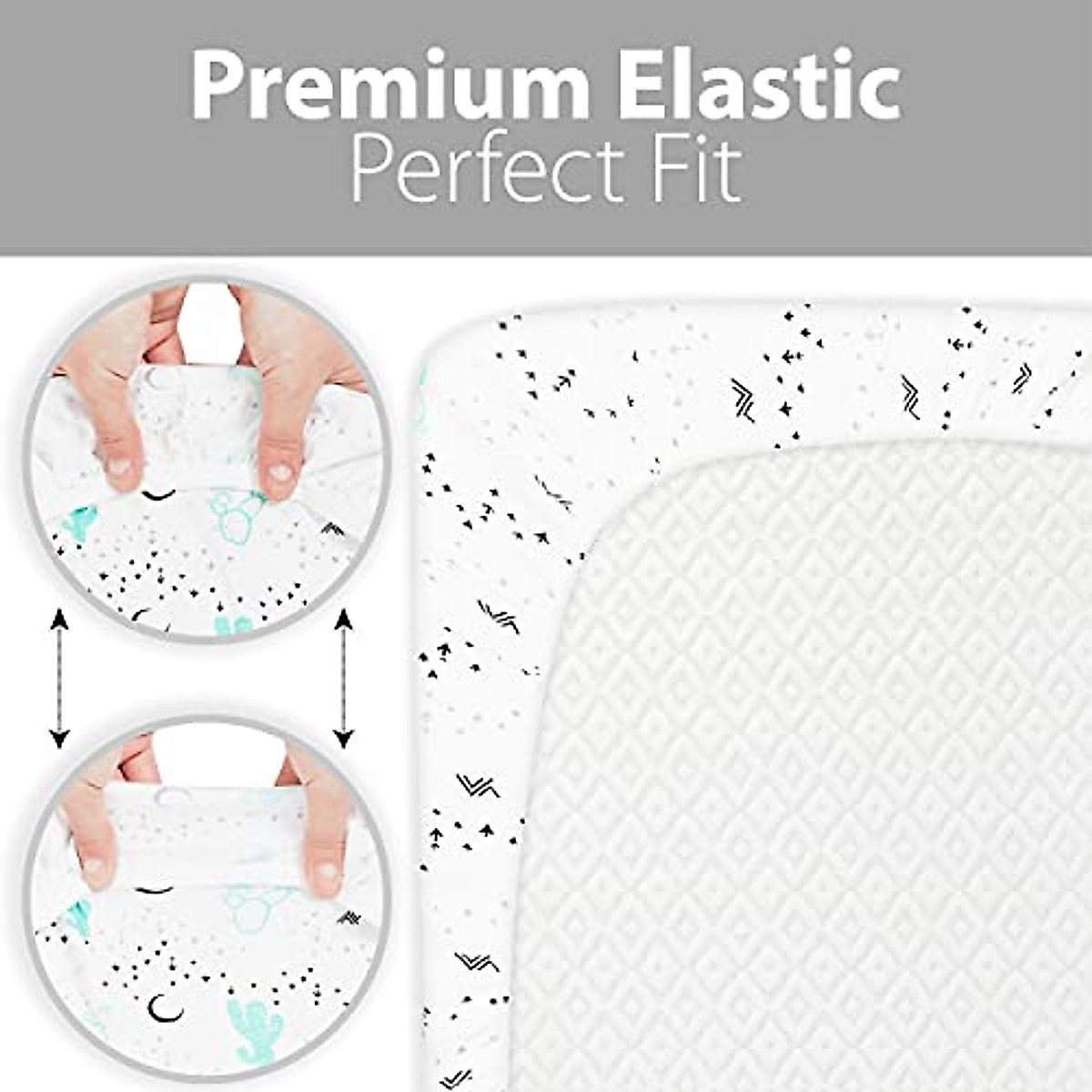 Baby Bassinet Sheets for Boy and Girl (3 Pack) - 100% Natural & Breathable Cotton Sheet Set - Universal Fitted for Oval, Hourglass & Rectangle Bassinet Mattress - Size 32 x 17 x 2 Inches (Cool Grey)