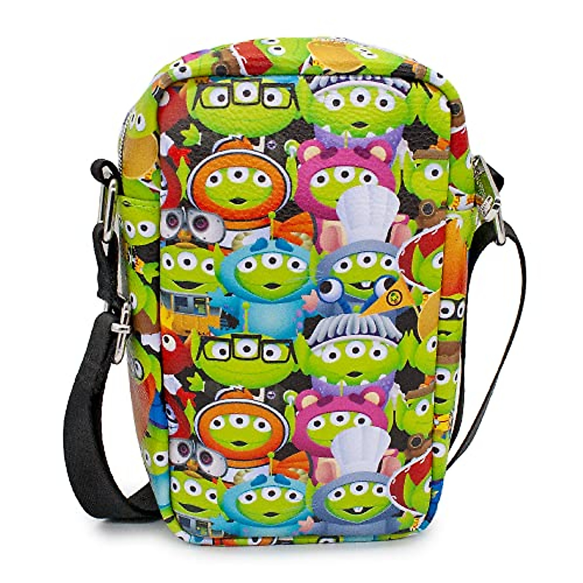 Buckle Down Disney Bag, Cross Body, Toy Story Aliens Character Cosplay Collage, Vegan Leather, Pixar Studios Collection