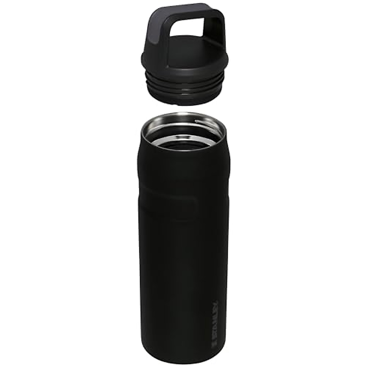 Stanley IceFlow Cap and Carry Water Bottle 24 oz | Wide Mouth Twist Lid | Lightweight and Leakproof for Travel and Sports | Insulated Stainless Steel | BPA-Free | Black