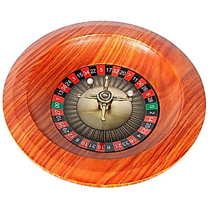 HXSTWW 12" Solid Wood High Glossy Roulette Wheel for Roulette Tables, Wooden Roulette Wheel with Double-Zero Layout, Turntable Leisure Table Games, Game Night Essential