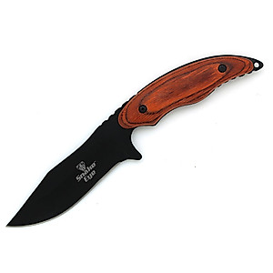 Snake Eye Tactical Full Tang Skinner Fixed Blade Knife Blade 8.5" Overall Pakka Wood Razor Sharp Hunting Fishing Camping Outdoors